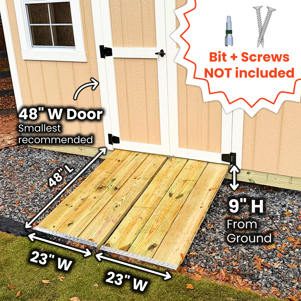 Standard Double Ramp Kit (48″–72″ Doors) – Everyday Shed