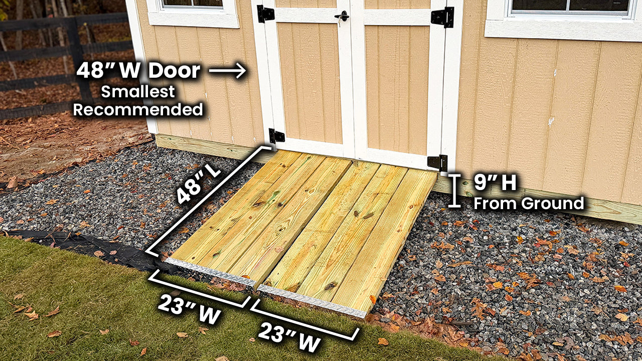 Premium Double Ramp Kit (48″–72″ Doors) – Everyday Shed